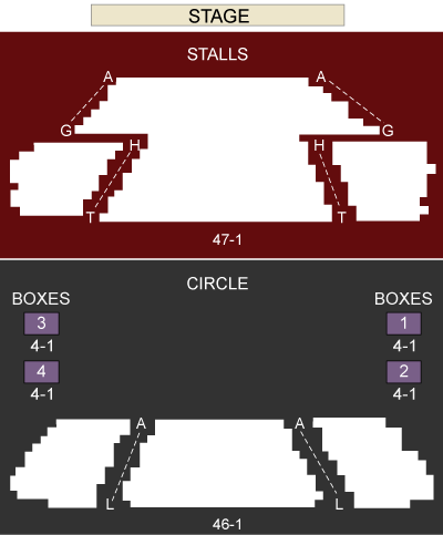 Prince of Wales Theatre London - seating chart and stage