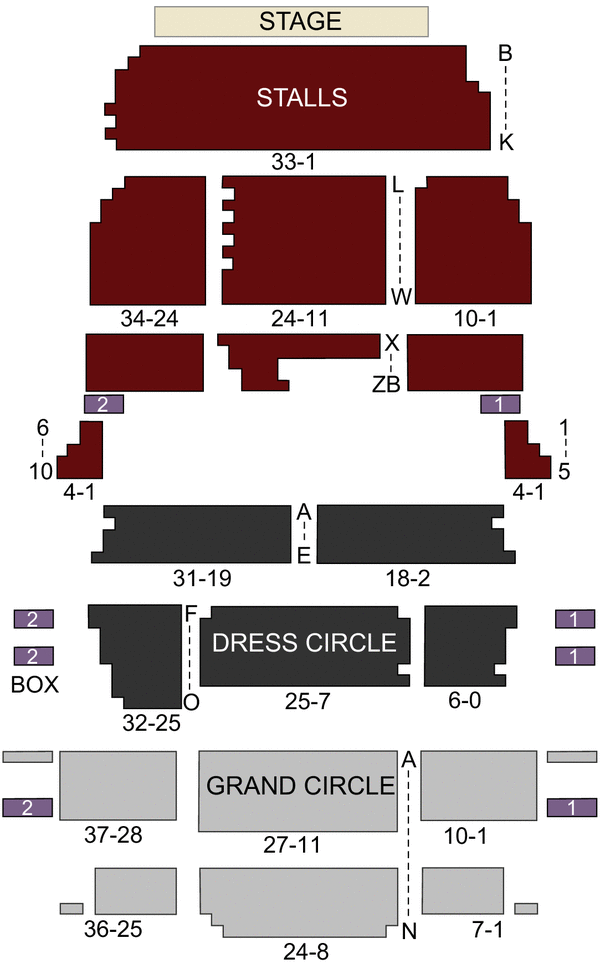 Prince Edward Theatre London - seating chart and stage